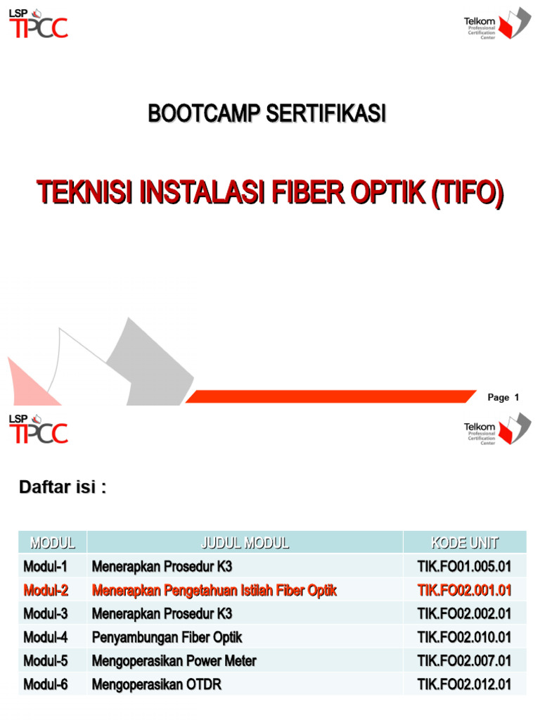 MODUL-02 Penerapan Istilah-Istilah Fiber Optik | PDF