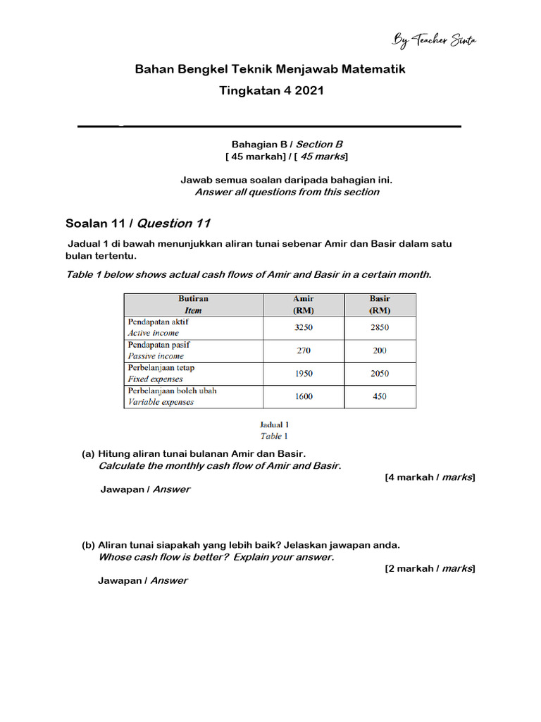 Bahan Topikal Matematik F4 Bahagian B Dan C | PDF