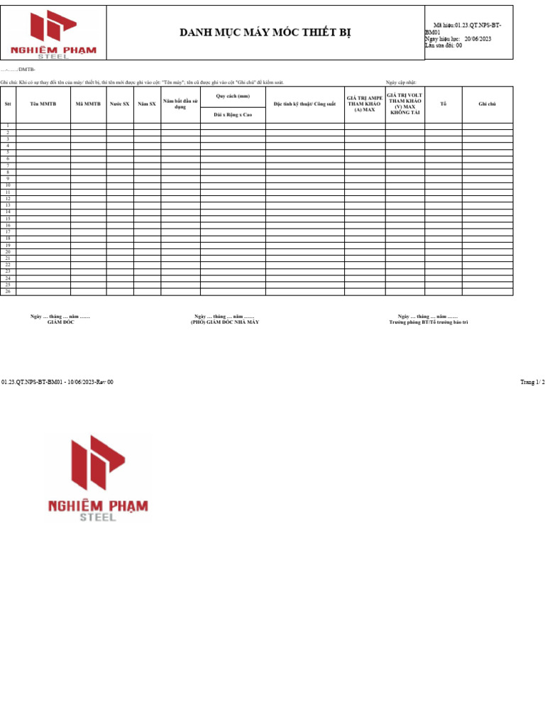 01.23.QT - NPS-BT-BM01 - DM MMTB | PDF
