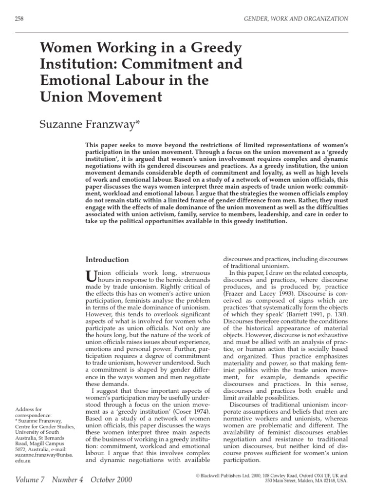 Women's Commitment in Unionism | PDF | Trade Union | Feminism