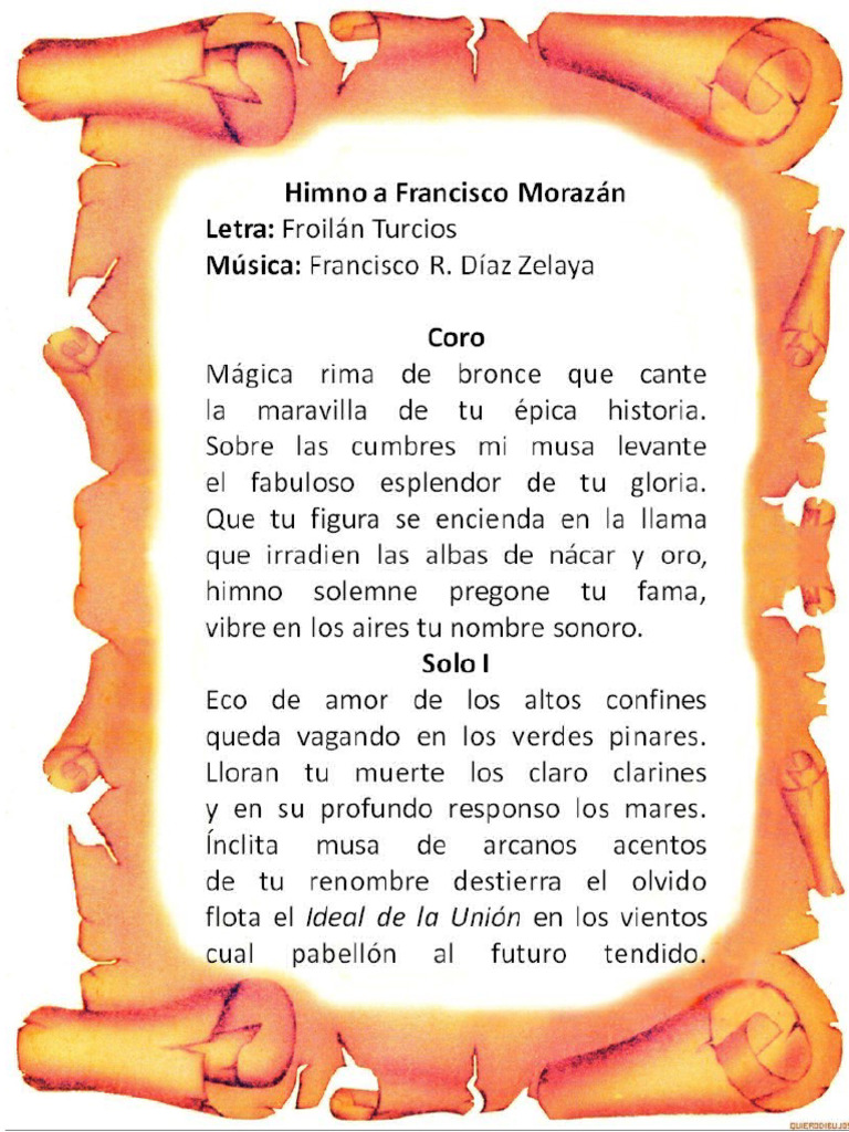Himno Francisco Morazan | PDF