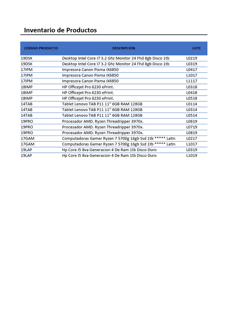Plantilla Inventario en Excel | Download Free PDF | Intel | Central Processing Unit