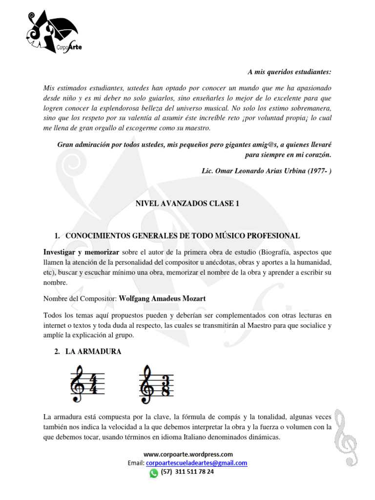 Clase 1 | PDF | Escala (música) | Composiciones Musicales