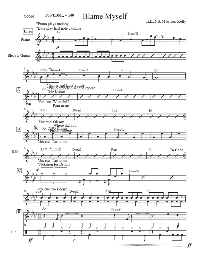 Blame Myself | PDF | Elements Of Music | Musical Compositions