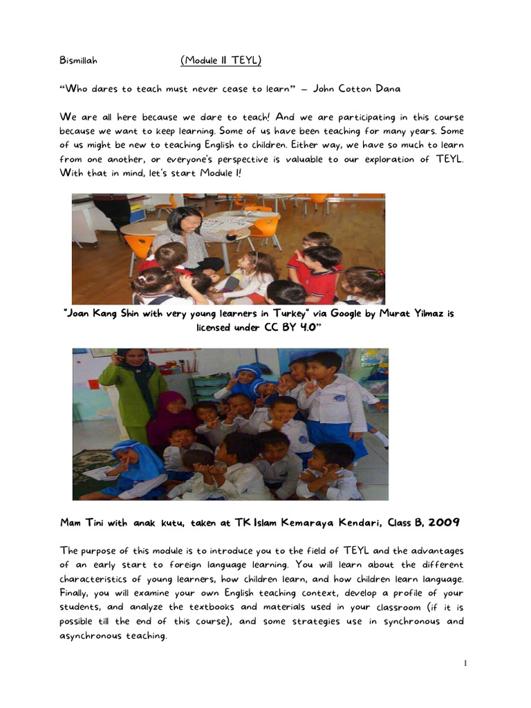 TEYL Modul 2 TBI | PDF | Learning | Foreign Language