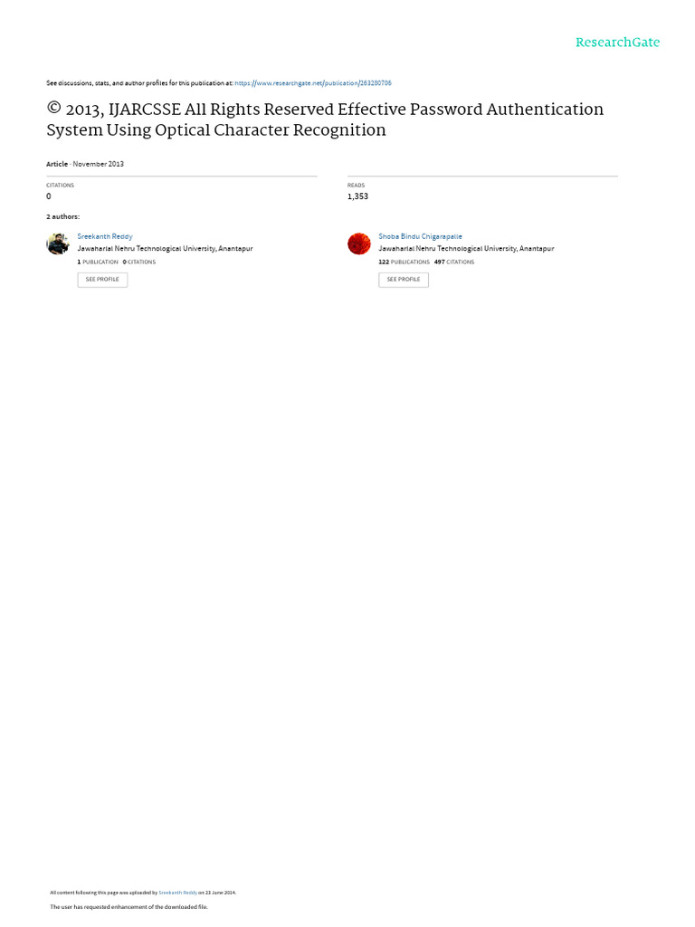 © 2013, IJARCSSE All Rights Reserved Effective Password Authentication System Using Optical ...