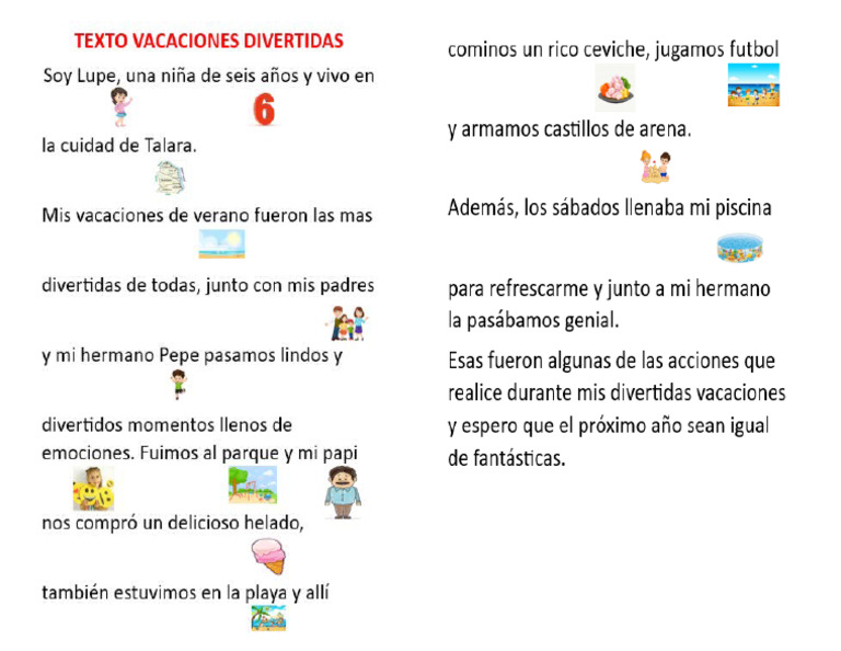 Lectura Vacaciones. | PDF