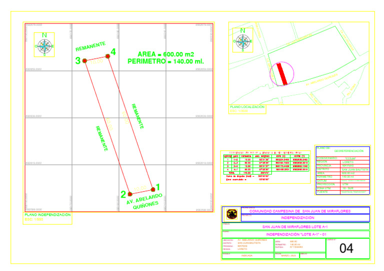 Plano Independizacion Lamina 4 | PDF