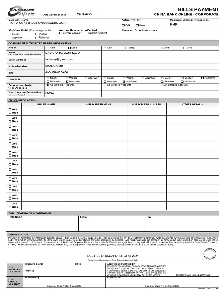 RCBC Deposit Slip Sample Form | PDF | Banking | Service Industries
