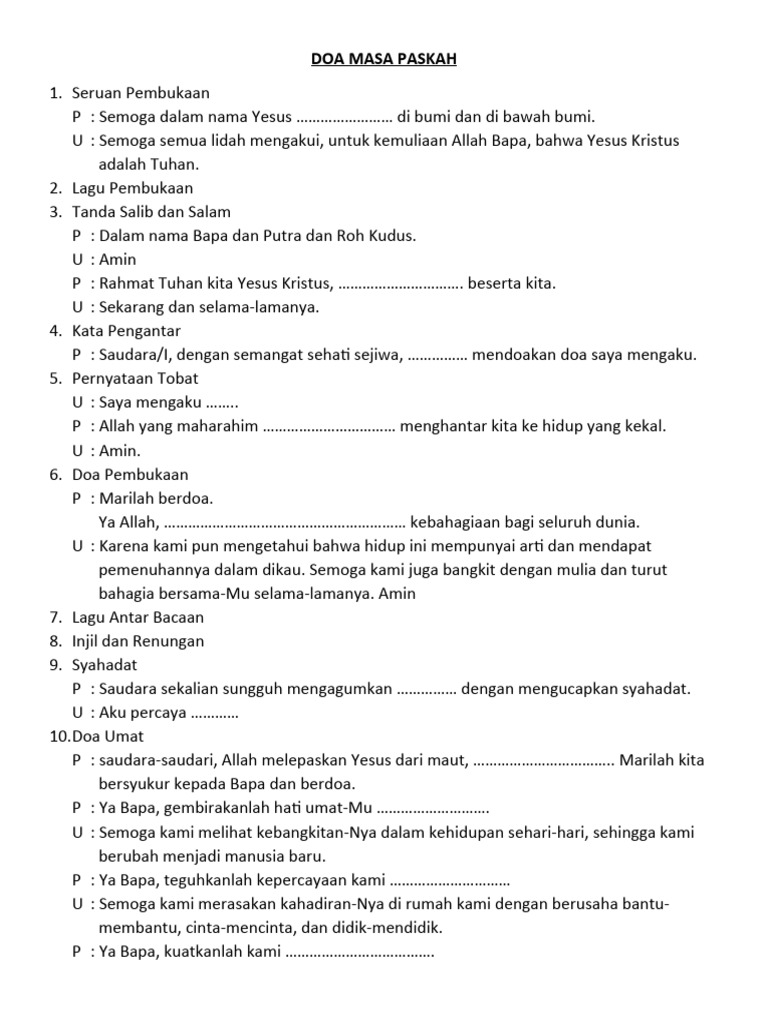 Doa dan Ibadah Masa Paskah | PDF