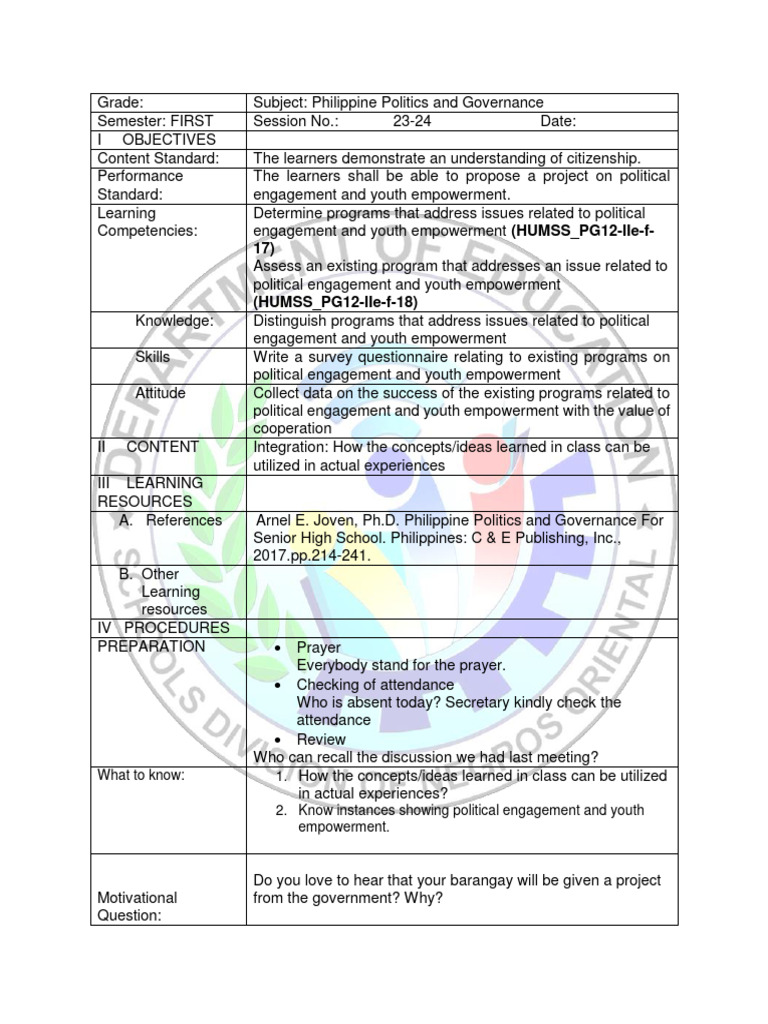 HUMSS - PG12-IIe-f-17,18 - Session25-26 | PDF | Learning | Empowerment