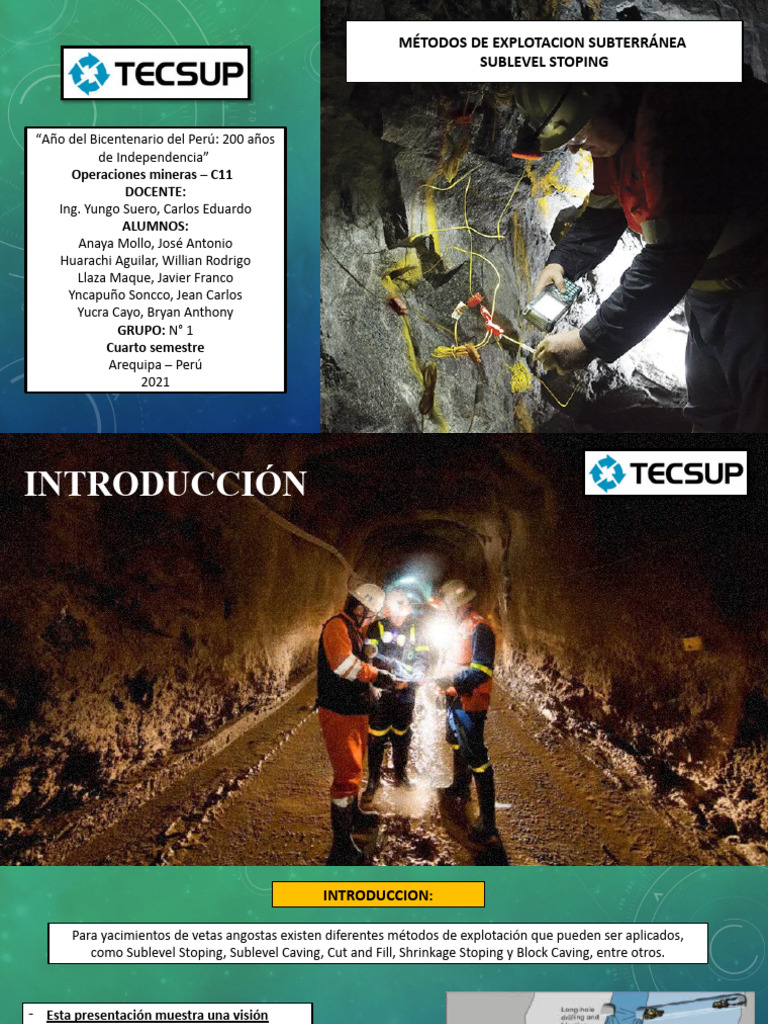 Grupo 1 Sublevel Stoping Descargar Gratis Pdf Perforación Perforar