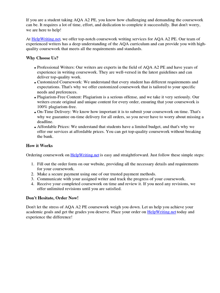Aqa A2 Pe Coursework | PDF | Gce Advanced Level (United Kingdom ...
