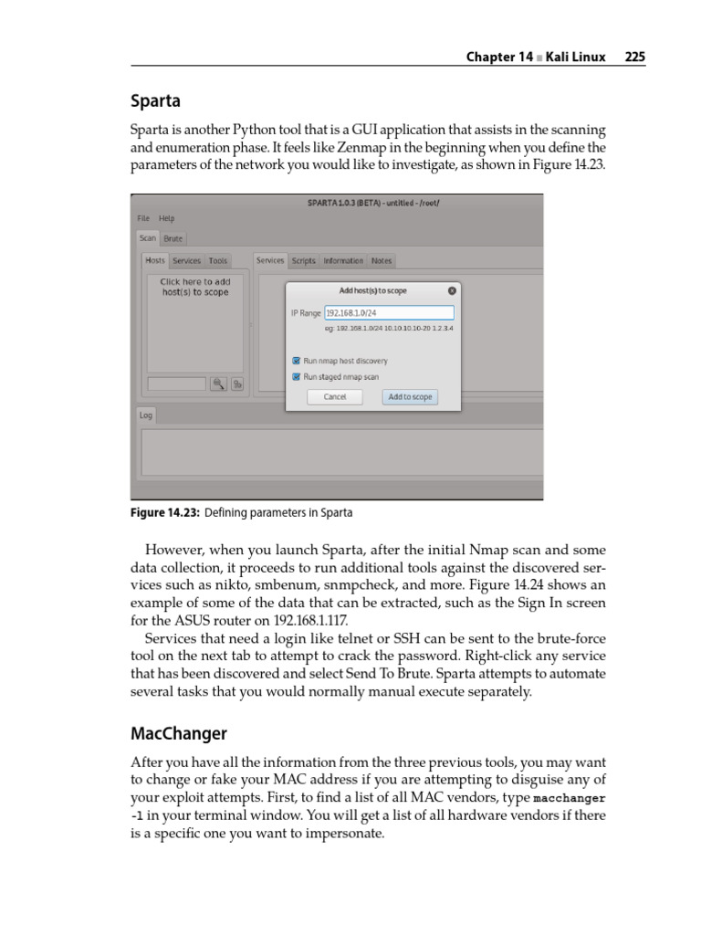 Kali Linux Tools: Sparta, MacChanger, Nikto, Kismet, WiFite, John the ...