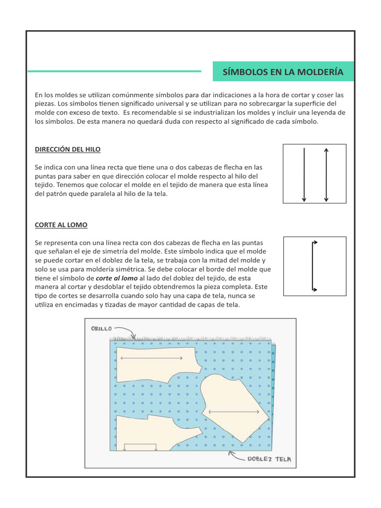 Simbolos y Nomenclatura de La Moldería | PDF | Textiles