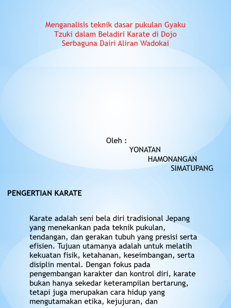 Teknik Pukulan Gyaku Tzuki dalam Karate | PDF