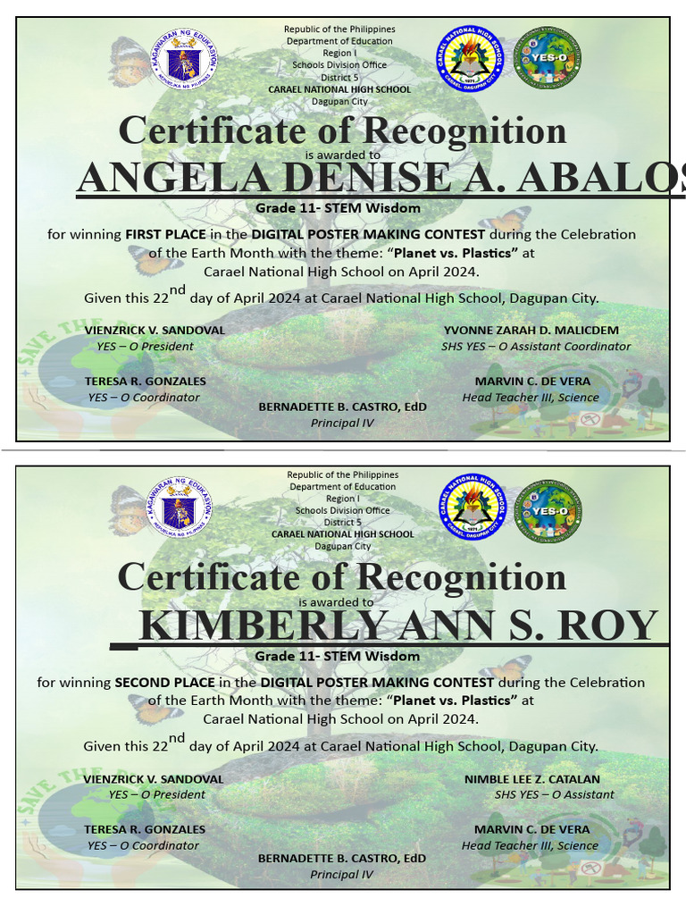 Cert-Poster-Making 11 STEM | PDF