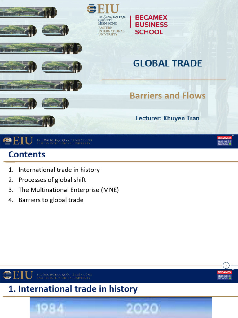 Global Trade Barriers and Flows | PDF | Globalization | Economic ...