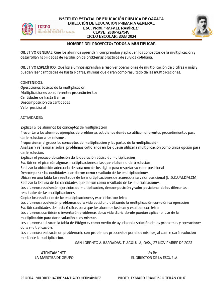 Proyecto de Vida y Multiplicación | PDF | Multiplicación