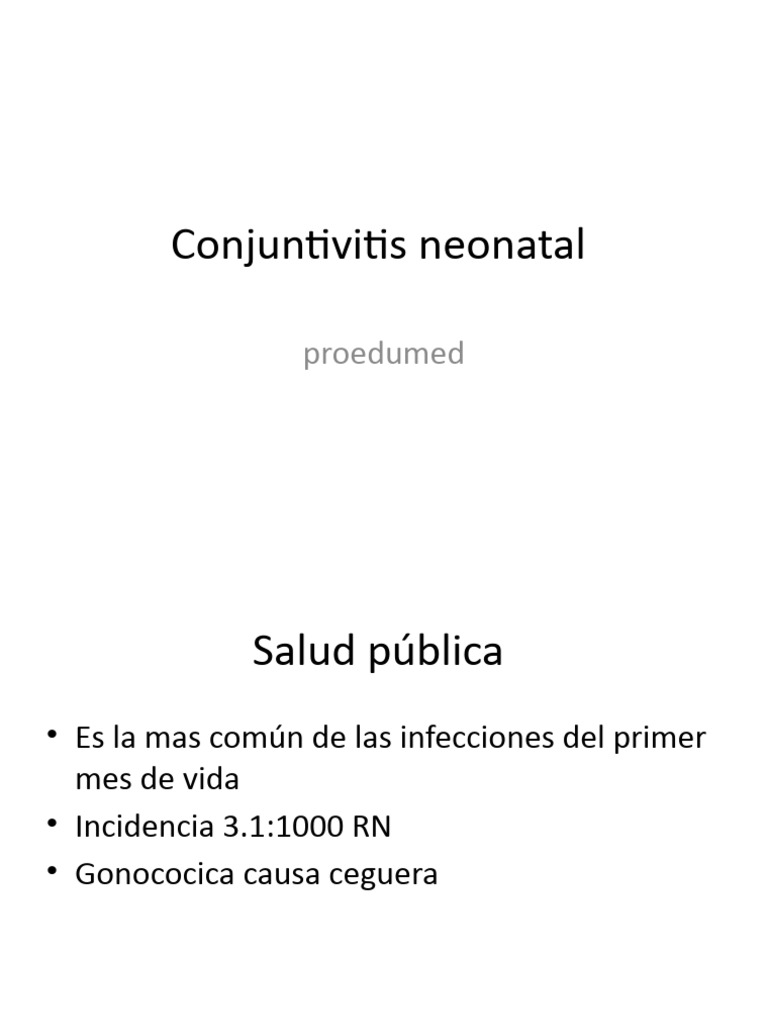 Conjuntivitis Neonatal: Causas y Tratamiento | PDF
