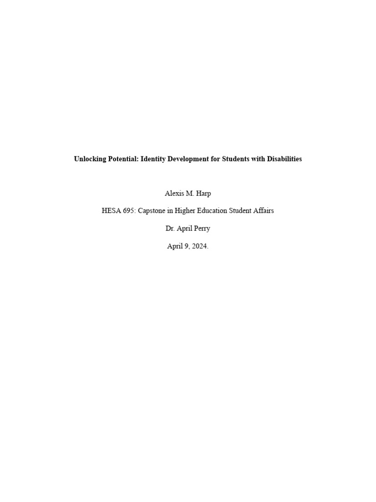 Writing Sample Aharp Revised | PDF | Disability | Social Psychology