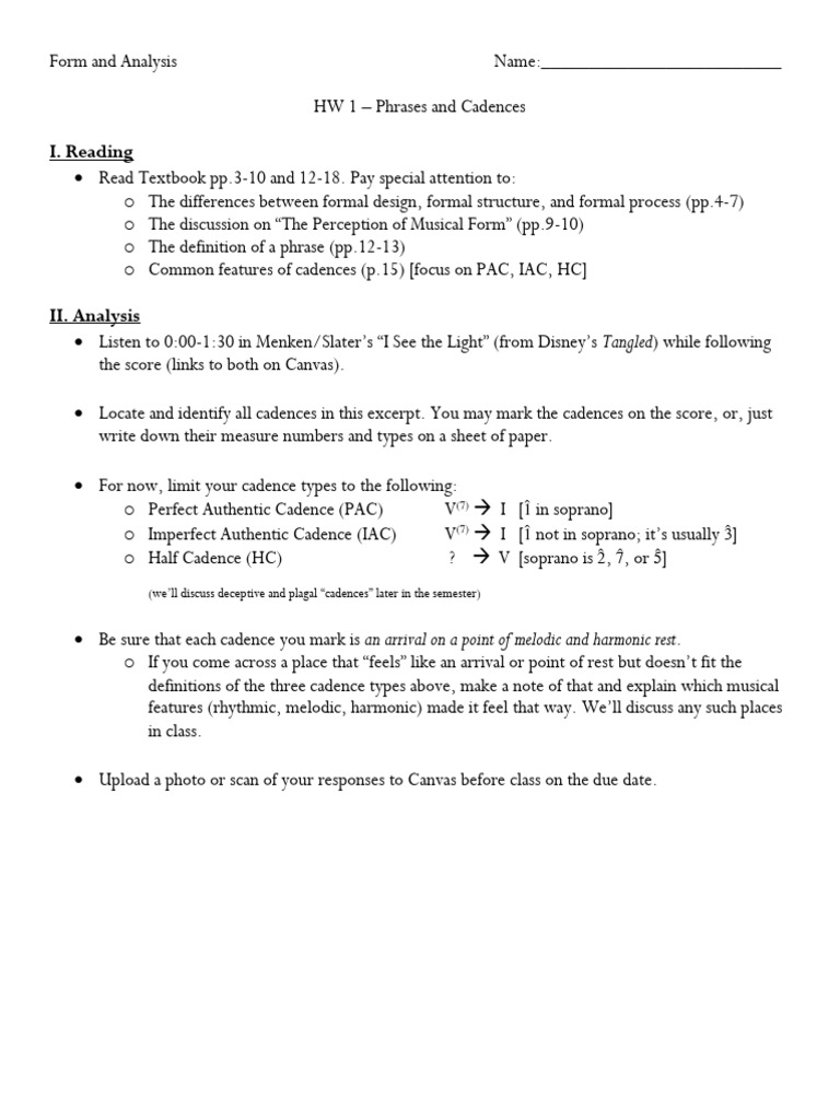 1 - Phrases and Cadences | PDF
