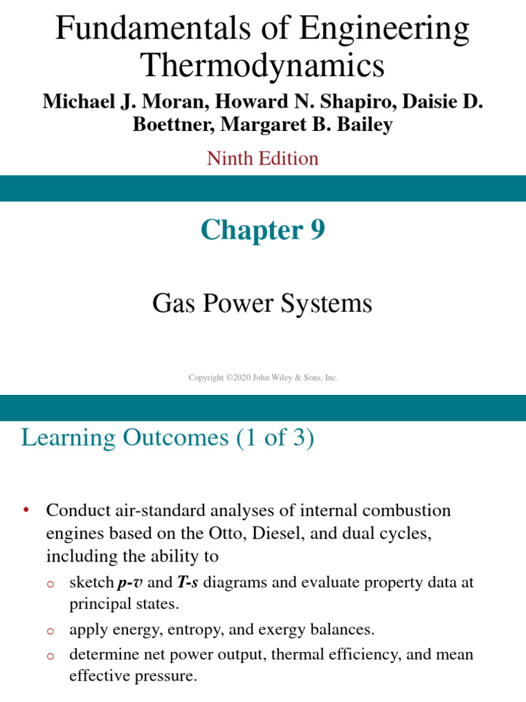 Moran 9e LectureSlides Ch09 Pt1 | PDF | Internal Combustion Engine ...