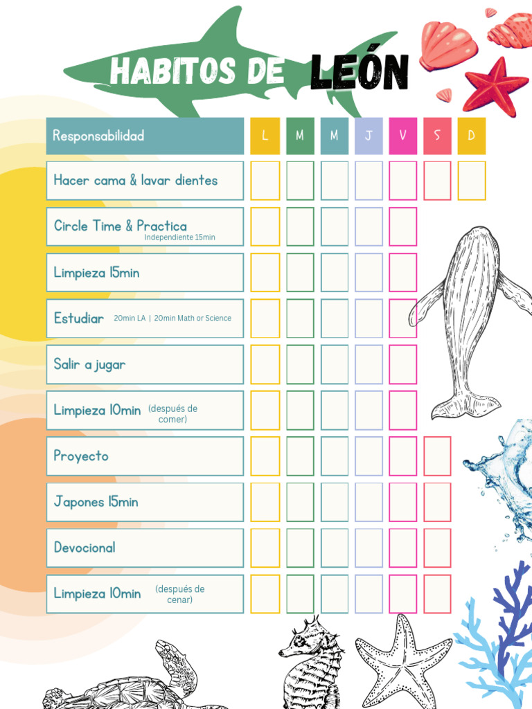 Blue and Green Minimalist Chore Charts Planner | PDF