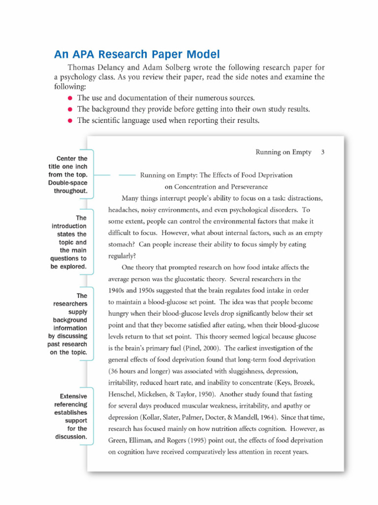 Apa Research Paper Format Example We Do Assignment 3 | PDF