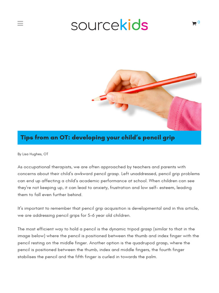 Tips From An OT - Developing Your Child's Pencil Grip - Source Kids ...
