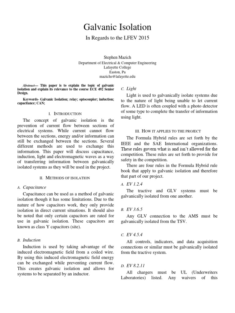 ieeegalvanicisolation | PDF | Relay | Electrical Engineering