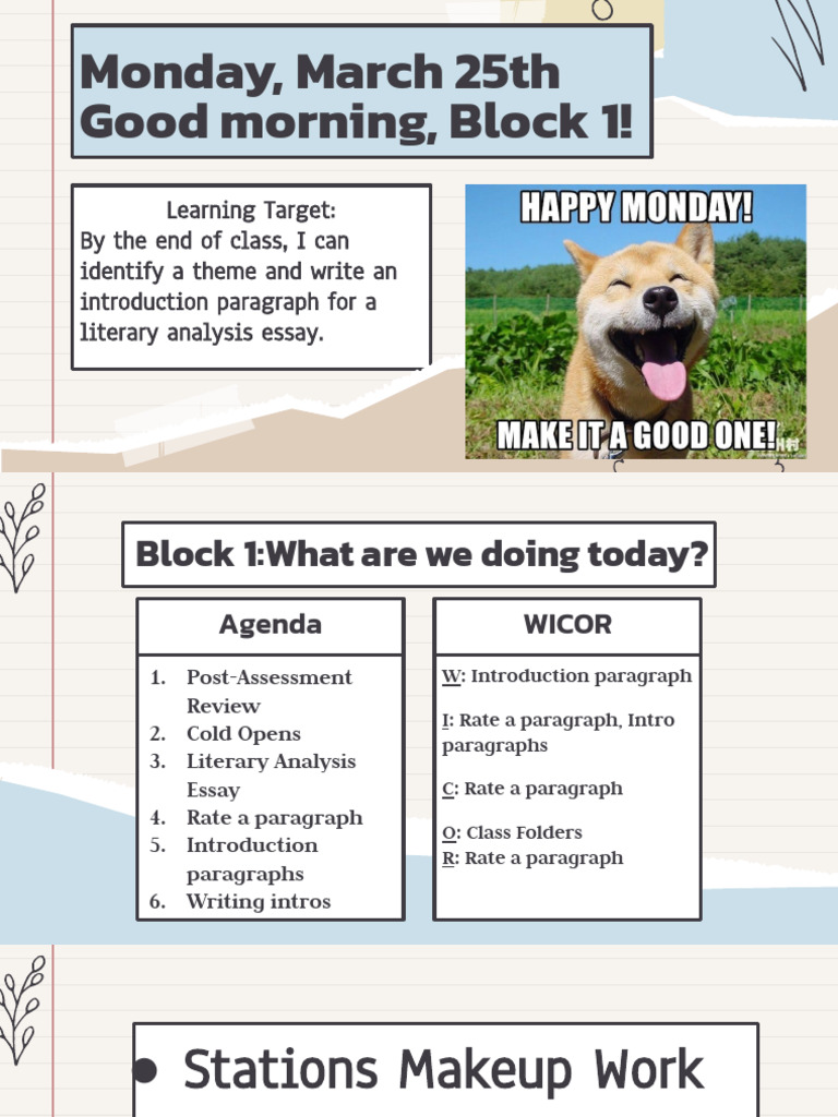 3 25 24 Block 1 Intro To La Essay | PDF | Irony | Essays