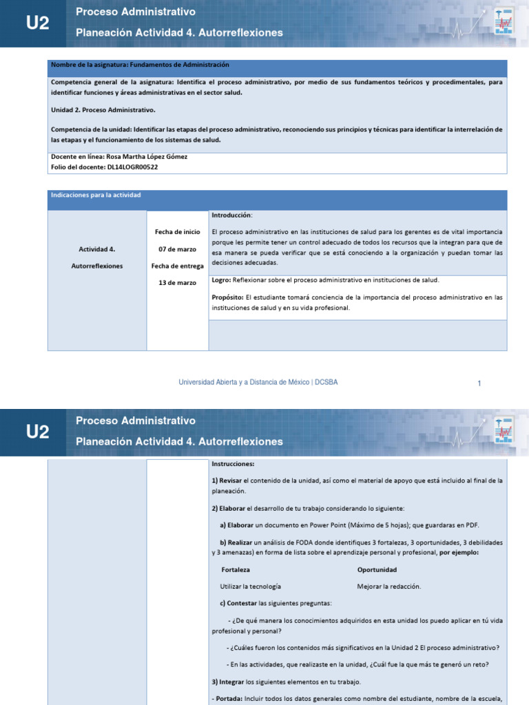 Reflexiones sobre Proceso Administrativo | PDF | Planificación | Análisis FODA