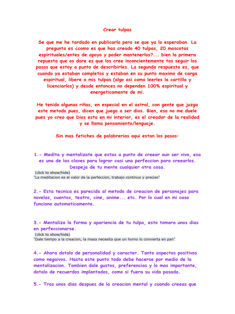 Crear Tulpas | PDF