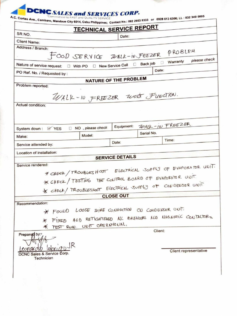 Walk-In Freezer Repair | PDF