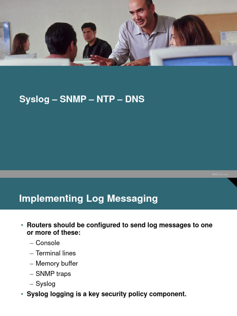 Syslog Snmp Ntp Dns Qos Ccna Pdf Quality Of Service Computer Network