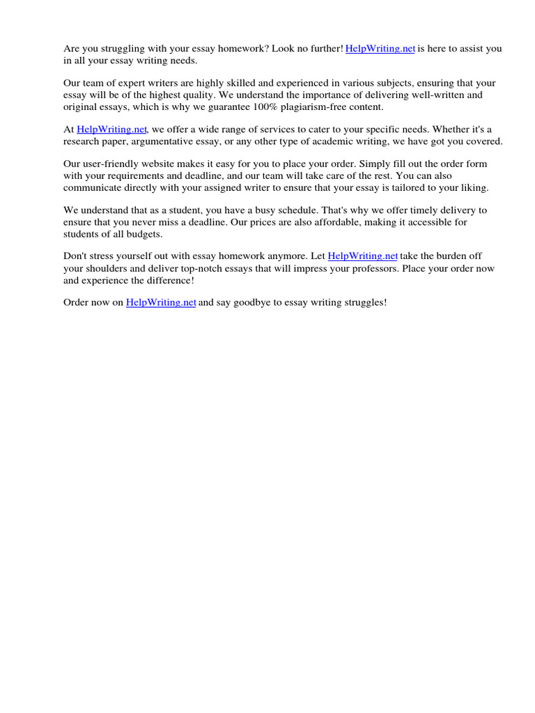 Essay Homework | PDF | Homework | Essays