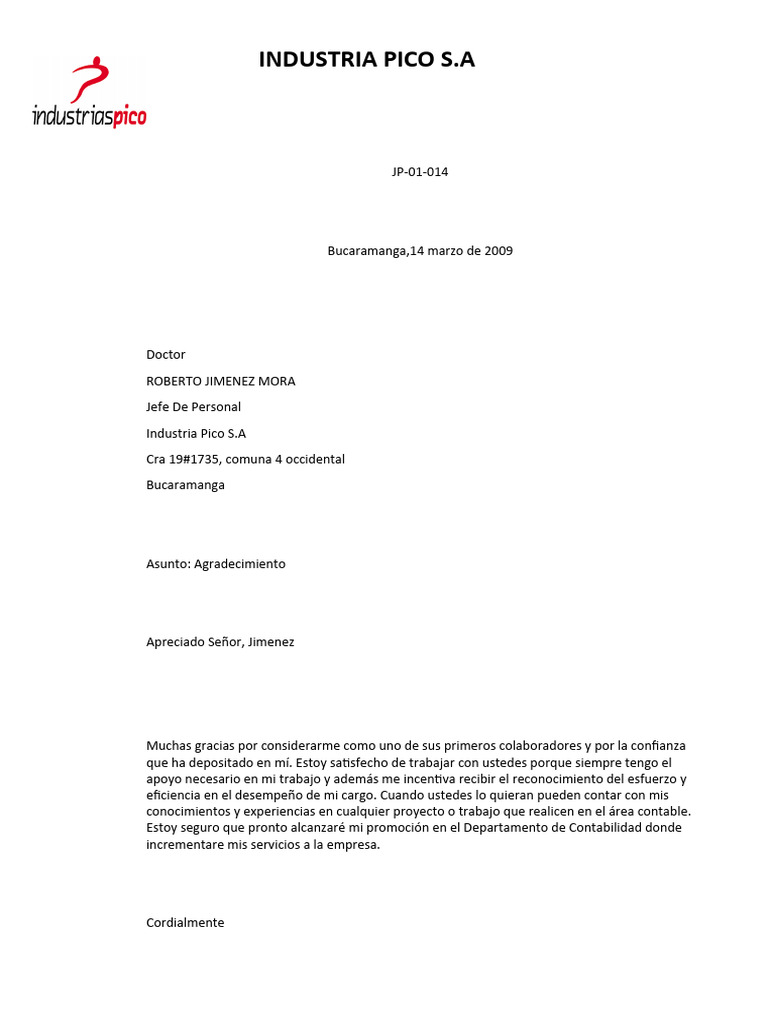 Carta Estilo Semibloque | PDF | Crecimiento personal y profesional | Derecho