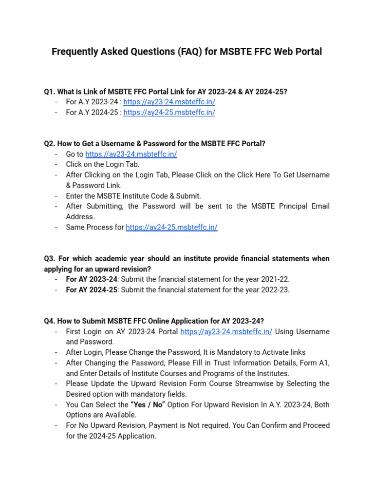 Faq Msbte FFC | PDF | Password | Computing