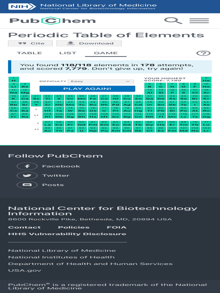 Periodic Table of Elements - PubChem | PDF | Chemical Elements | Atoms