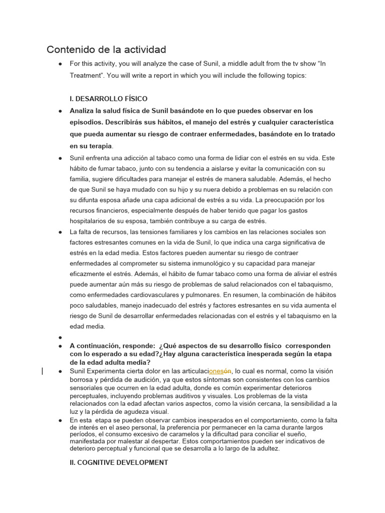 Caso Sunil | PDF | Adultos | Estrés (biología)