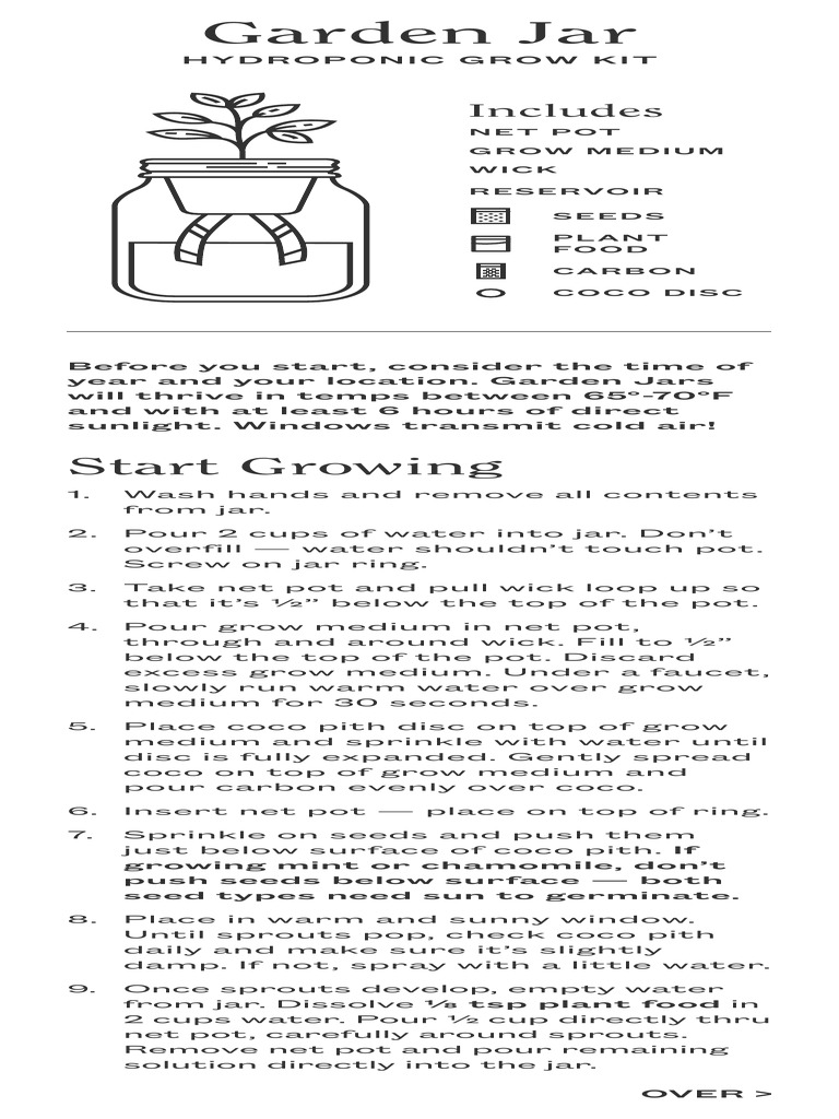 Garden Jar Collection Instructions | PDF | Seed | Coconut
