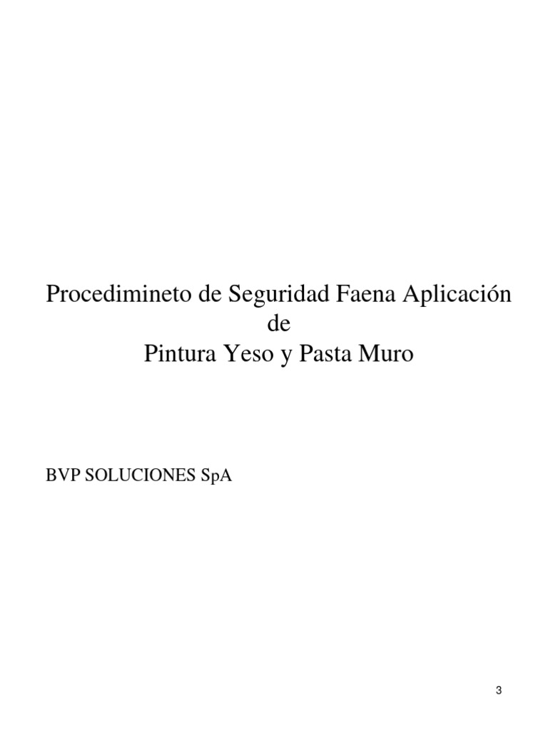 Procedimientos de Trabajo Seguro, Aplicacion de Yeso. | PDF Procedimientos de Trabajo Seguro, Aplicacion de Yeso. | PDF