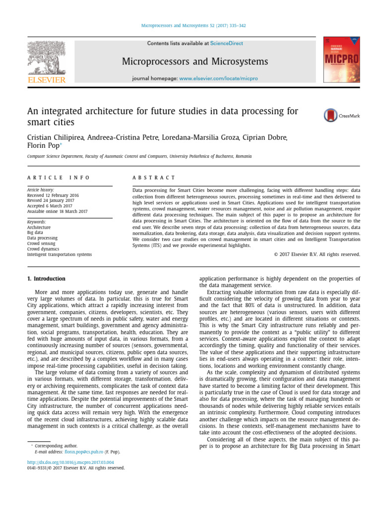 Smart Cities 1nzhb60g An Integrated Architecture For Future Studies in Data 1i0depzcmv | PDF ...