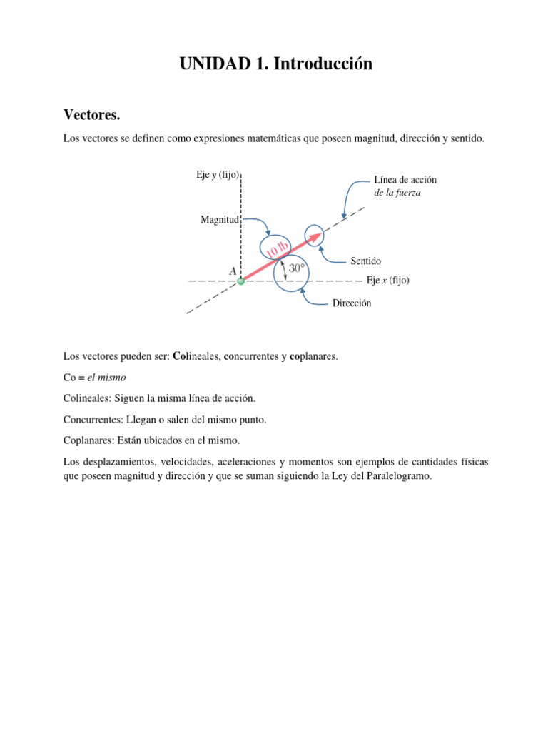 UNIDAD 1 - IntroducciÃ N | PDF | Triángulo | Vector Euclidiano