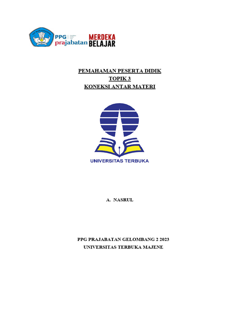 Pemahaman Peserta Didik To (Pik 3 Koneksi Antar Materi | PDF