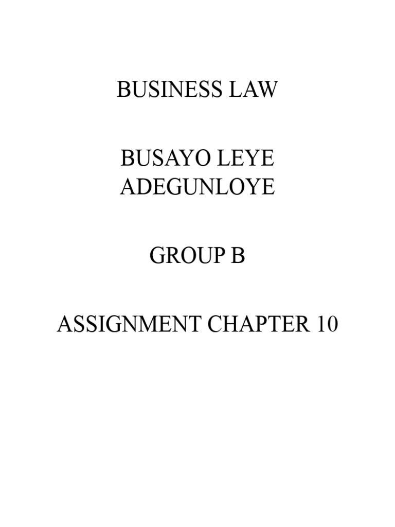 Chapter 10 BUSINESS LAW | PDF | Partnership | Legal Liability