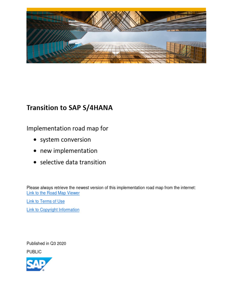 Transition To SAP S4HANA - 20Q3 Final External | PDF | Enterprise Resource Planning | Cloud ...