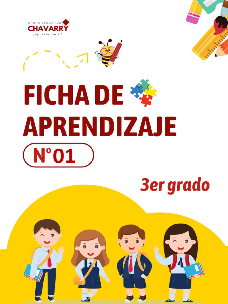 Ficha de Aprendizaje N°1 - 3er Grado | PDF | Salón de clases | Aprendizaje