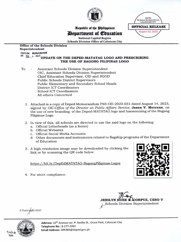 Update on DepEd-Matatag Logo Use | PDF | Computing | World Wide Web